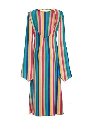 La DoubleJ Vertical-stripe Midi Dress