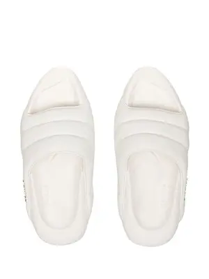 Balmain B-it Quilted Leather Slides - White