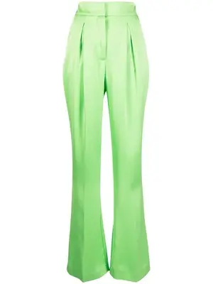 GENNY Pleat-detail Flared Trousers
