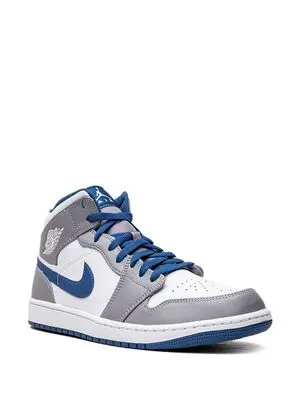 JORDAN Air 1 Mid True Blue Sneakers - White