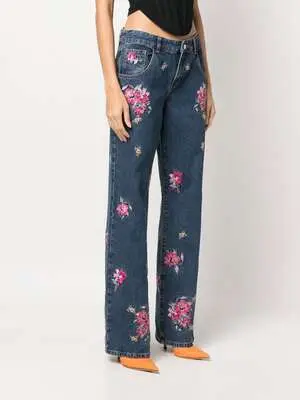BLUGIRL Floral-embroidered Jeans