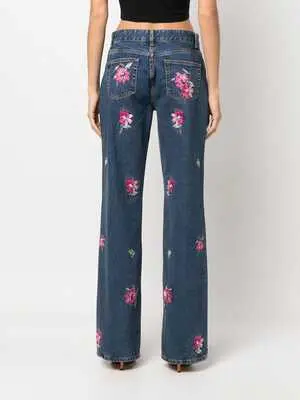 BLUGIRL Floral-embroidered Jeans