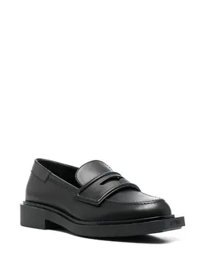 3JUIN Almond-toe Leather Loafers - Black