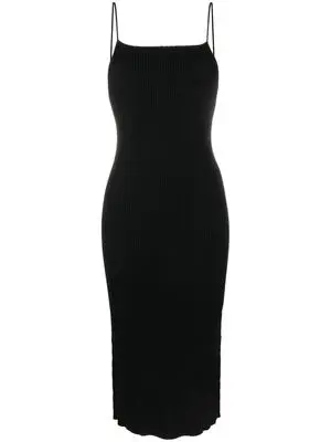 AERON Ribbed-knit Low-back Dress - Black
