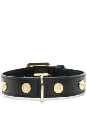 Versace Studded Leather Pet Collar - Black