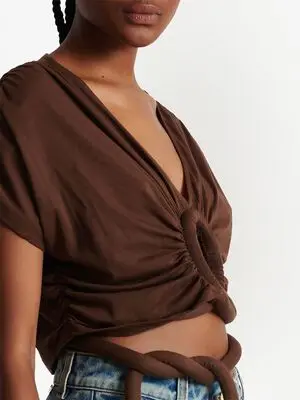 Balmain Knotted Cropped Top