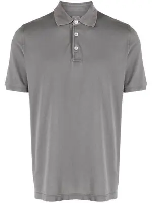 Fedeli Piqué-weave Cotton Polo Shirt - Grey