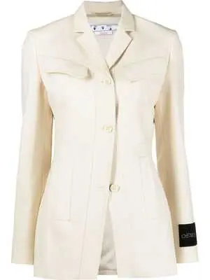 Off-White Single-breasted Virgin Wool Blazer - Neutrals