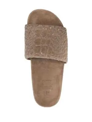 Brunello Cucinelli Embroidered-detail Suede Slippers