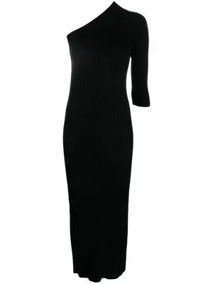 AERON Ribbed Asymmetric Midi Dress