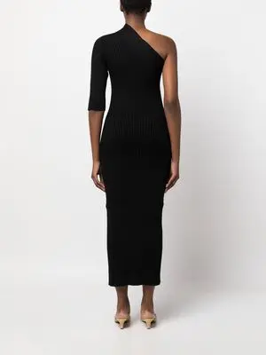 AERON Ribbed Asymmetric Midi Dress