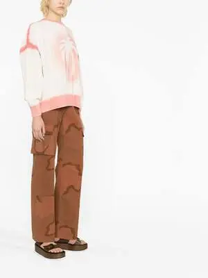 Palm Angels Sprayed Palm Jumper - White