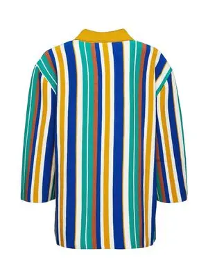 La DoubleJ Bay Striped Polo Jumper - Green