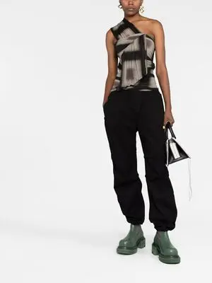 Rick Owens Ombré-effect Asymmetric Draped Top