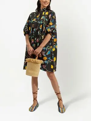 La DoubleJ Lemon Print Short Dress