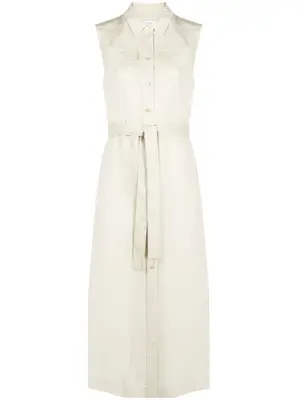 Buy Calvin Klein Belted Sleeveless Shirt Dress - Green At 29% Off |  Editorialist