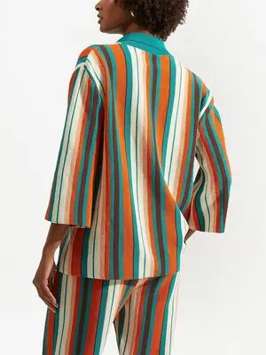 La DoubleJ Bay Striped Polo Jumper - Red