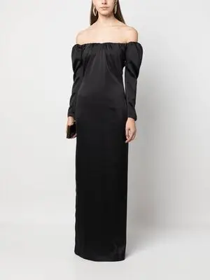 V:PM ATELIER Longsleeved Off-shoulder Dress - Black