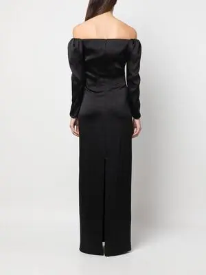 V:PM ATELIER Longsleeved Off-shoulder Dress - Black