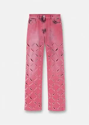 Versace Slashed Wide-leg Jeans