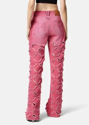Versace Slashed Wide-leg Jeans