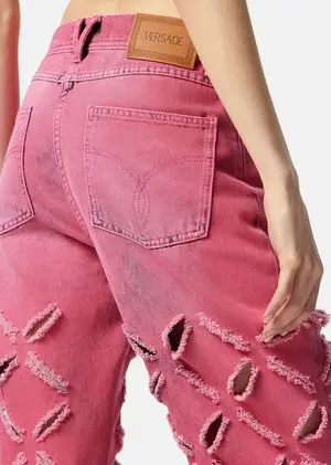 Versace Slashed Wide-leg Jeans
