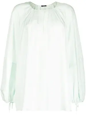 JOSEPH Gathered-neck Silk Blouse