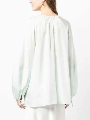 JOSEPH Gathered-neck Silk Blouse