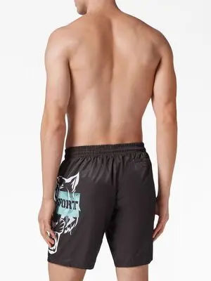 PLEIN SPORT Tiger-print Swim Shorts - Black