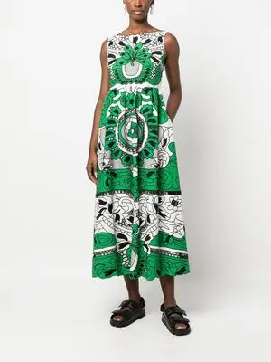 Red Valentino Floral-print Midi Dress - White