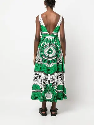 Red Valentino Floral-print Midi Dress - White