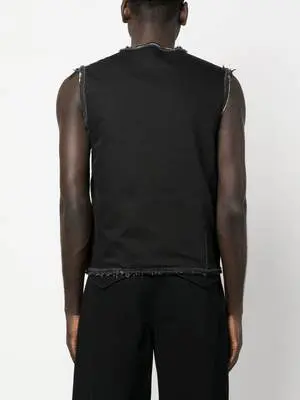 Raf Simons Raw-Cut Denim Tank Top In Black - 56% Off | Editorialist