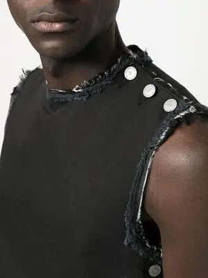 Raf Simons Raw-Cut Denim Tank Top In Black - 56% Off | Editorialist