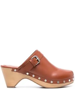 Isabel Marant Étoile Titya Leather Clogs - Brown