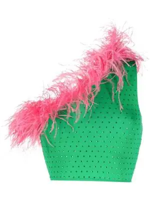 CHIARA FERRAGNI Feather-trim Cropped Top