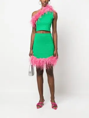 CHIARA FERRAGNI Feather-trim Cropped Top