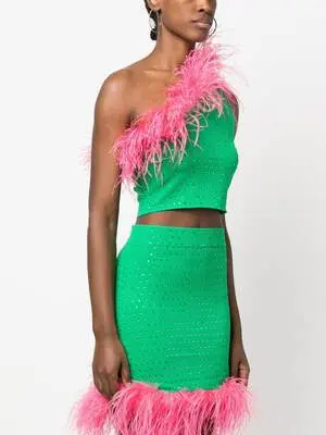 CHIARA FERRAGNI Feather-trim Cropped Top