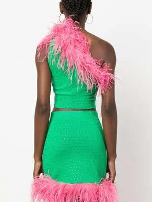 CHIARA FERRAGNI Feather-trim Cropped Top