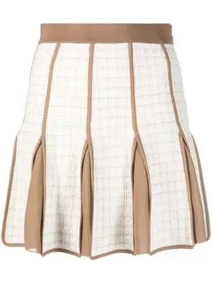 Elisabetta Franchi High-waisted Pleated Skirt - Neutrals