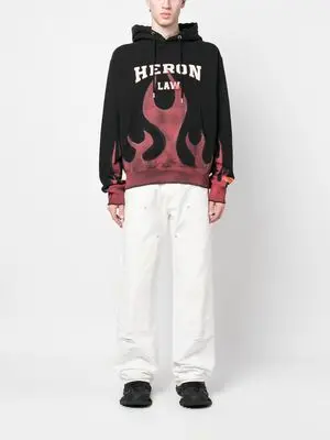 Heron Preston Flame-print Cotton Hoodie