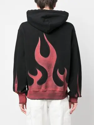 Heron Preston Flame-print Cotton Hoodie