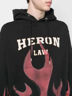 Heron Preston Flame-print Cotton Hoodie