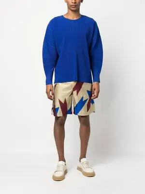 PIERRE-LOUIS MASCIA Abstract-print Silk Shorts