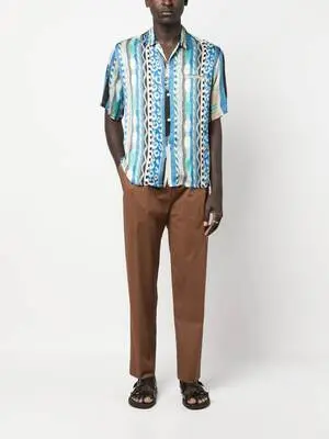 LANEUS Stretch-cotton Tapered Trousers