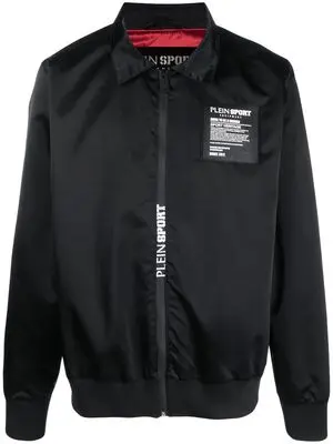 PLEIN SPORT Logo-patch Zip-up Shirt Jacket