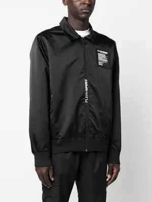 PLEIN SPORT Logo-patch Zip-up Shirt Jacket