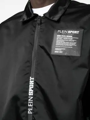 PLEIN SPORT Logo-patch Zip-up Shirt Jacket