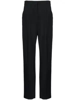 Emporio Armani Darted Straight-leg Trousers - Black