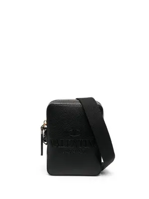 Valentino Garavani Debossed-logo Crossbody Bag - Black