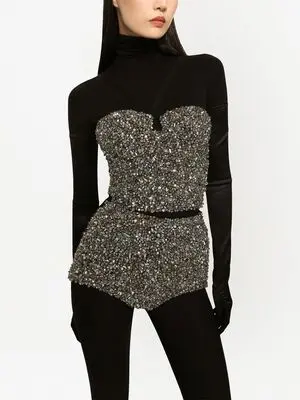 Dolce & Gabbana Rhinestone-embellished Corset Top